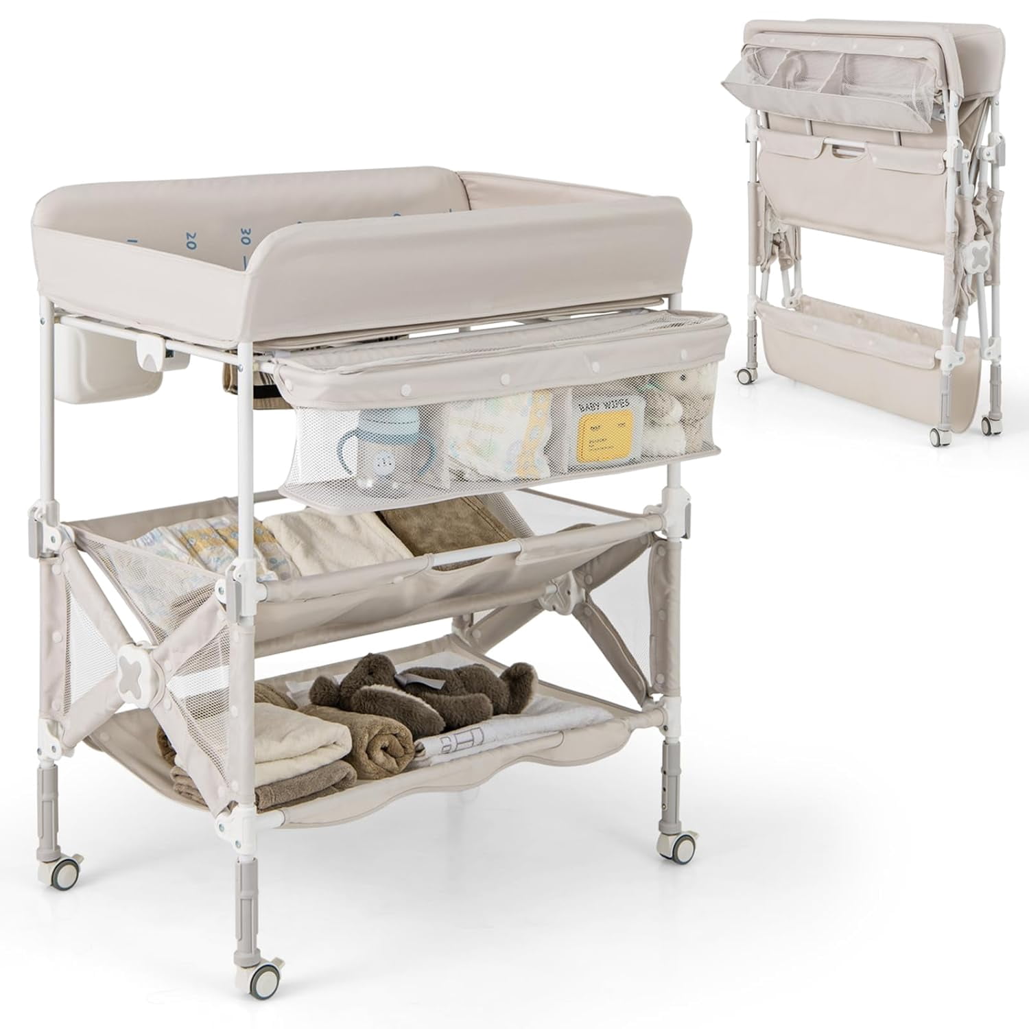 tyujklo Changing Foldable Baby Mobile Nursery Organizer w/Wheels ...