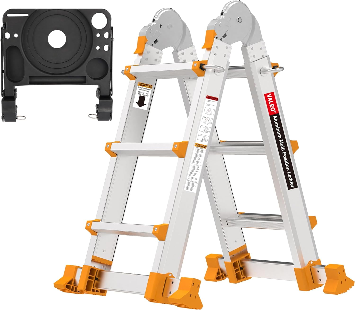 tz Ladder 11FT, Multi Position 3 Step Ladder Extension, Anti-Slip A ...