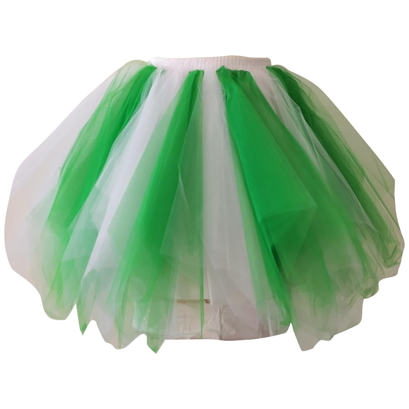 tzhuwd Women's Mixed Color Tutu Skirt Ballet Performance Costume Bubble ...