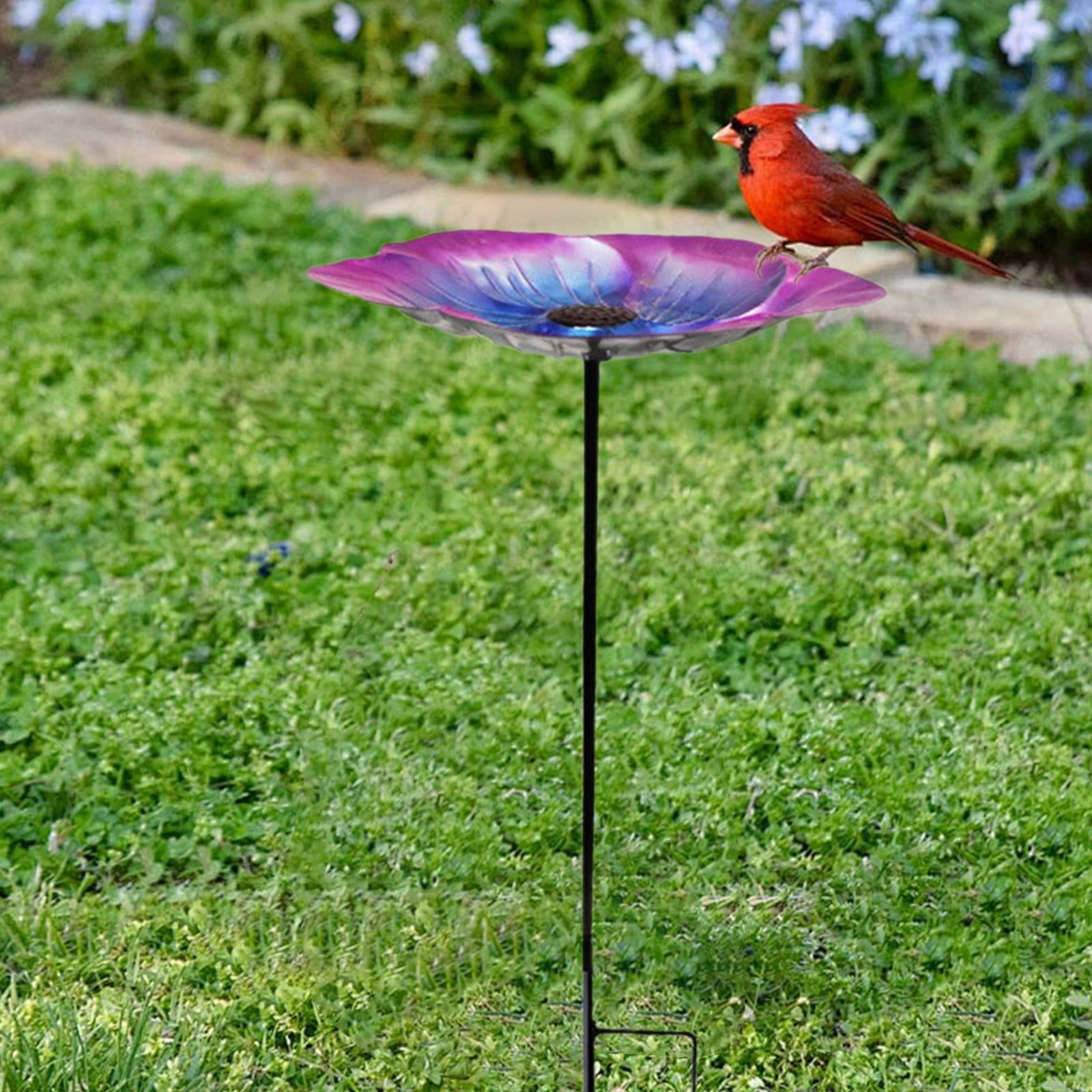 tzyudk Flower Bird Bath Flower Floor Plug Garden Patio Decor Bird ...