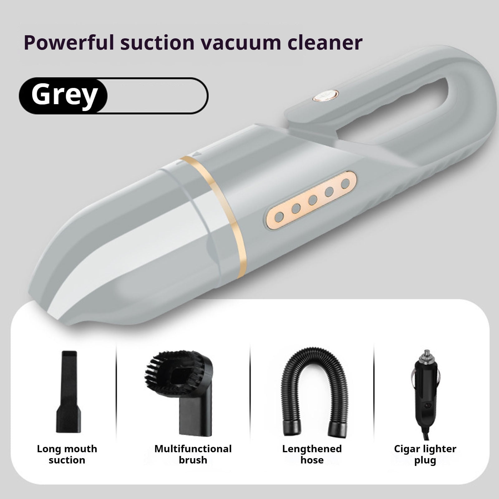 tzyudk Gray Car Mounted Vacuum Cleaner- Small Vacuum Cleaner-High-Power ...