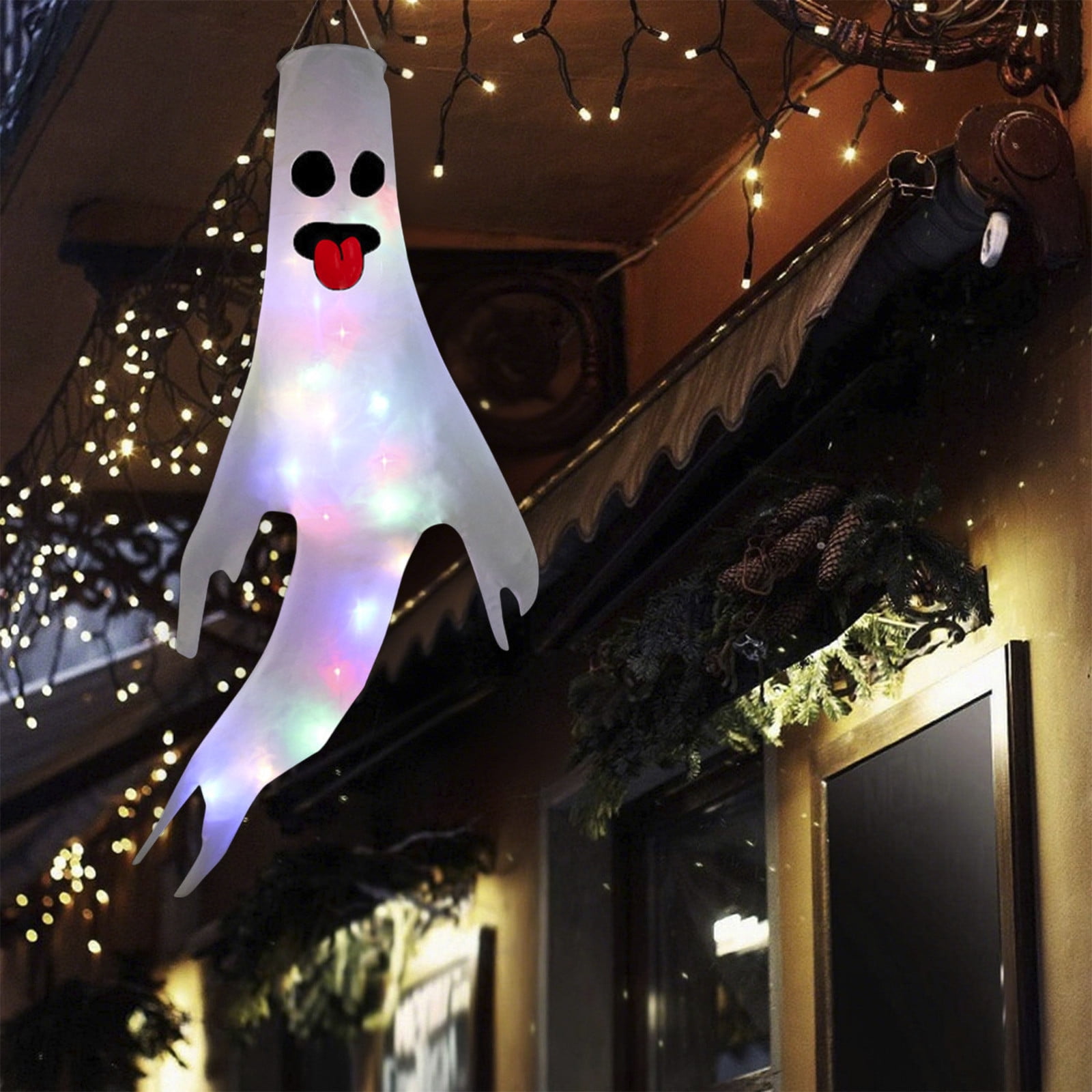 tzyudk Halloween Ghost Windsocks Hanging Decorations Flag Wind Socks ...