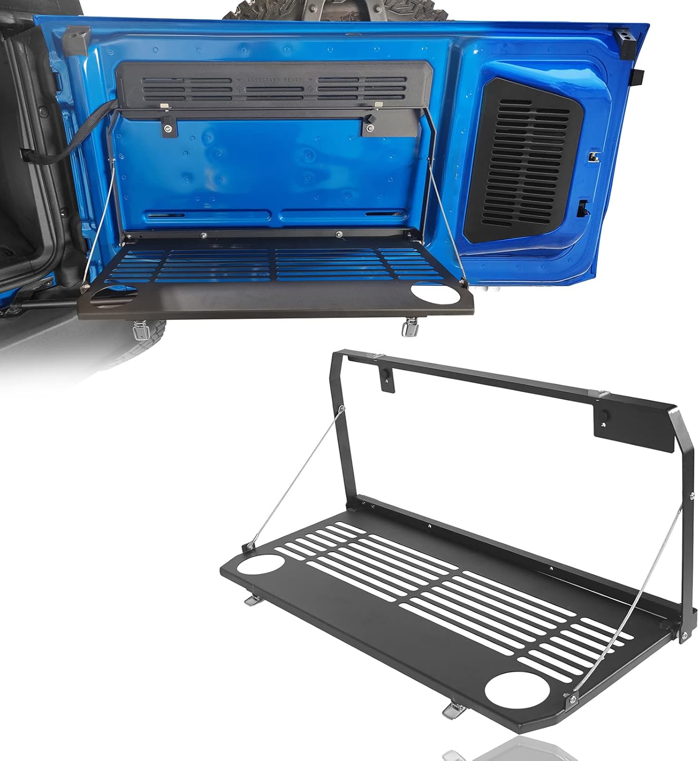 u-Box Bronco Tailgate Table Foldable Cargo Shelf Carrier Basket Rack w ...