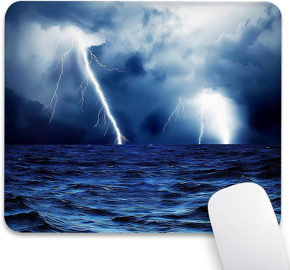 \u200cTurbulent Seas with Lightning StrikeMouse Pad 9.5"x 7.9 ...