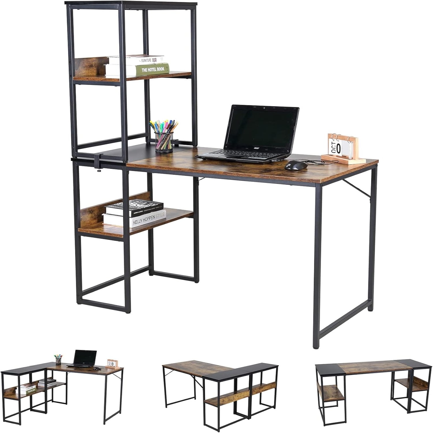 \u2013 Multi- 3 Combination Computer Desk. L Shaped Computer Desk with ...