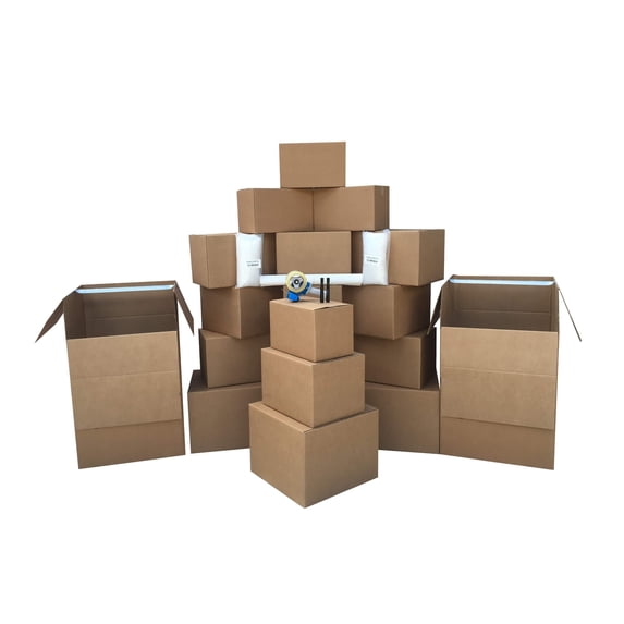 uBoxes 2 Room Wardrobe Kit 20 Moving Boxes plus Packing Supplies ...