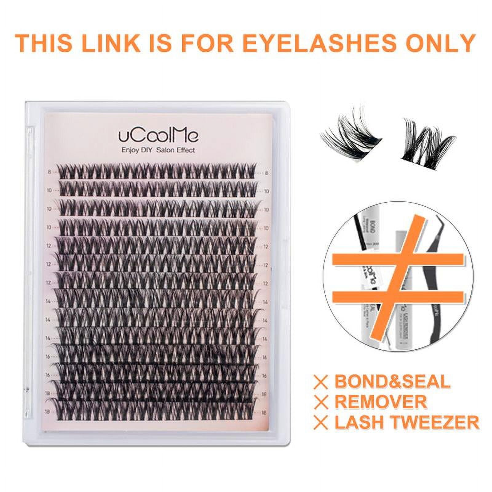 uCoolMe Lash DIY Extension Kit and Lash Clusters 8-18mm | Bond Seal and ...