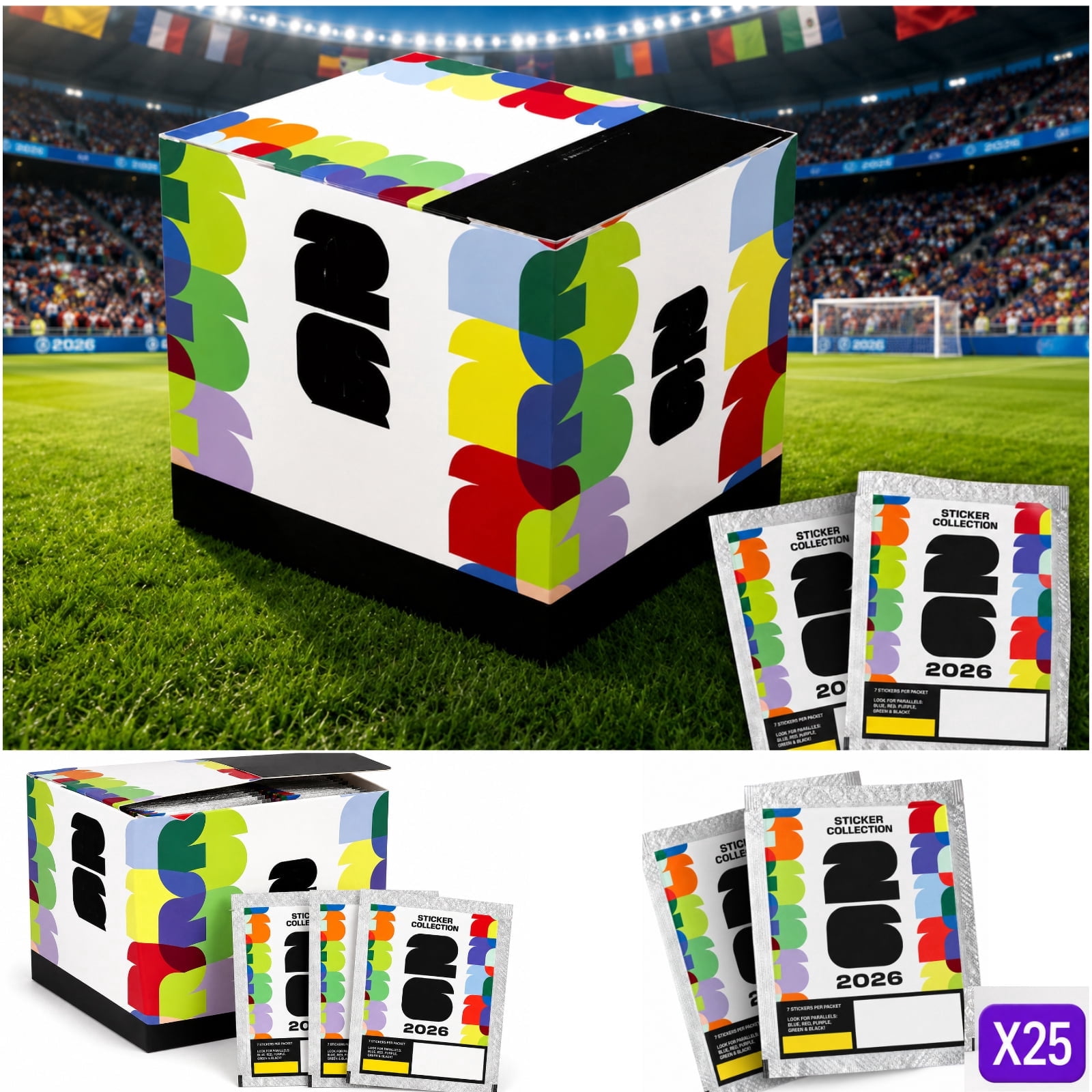 uGJHIO 25 Pack Soccer Sticker Packs Random Foil Collectible Stickers ...
