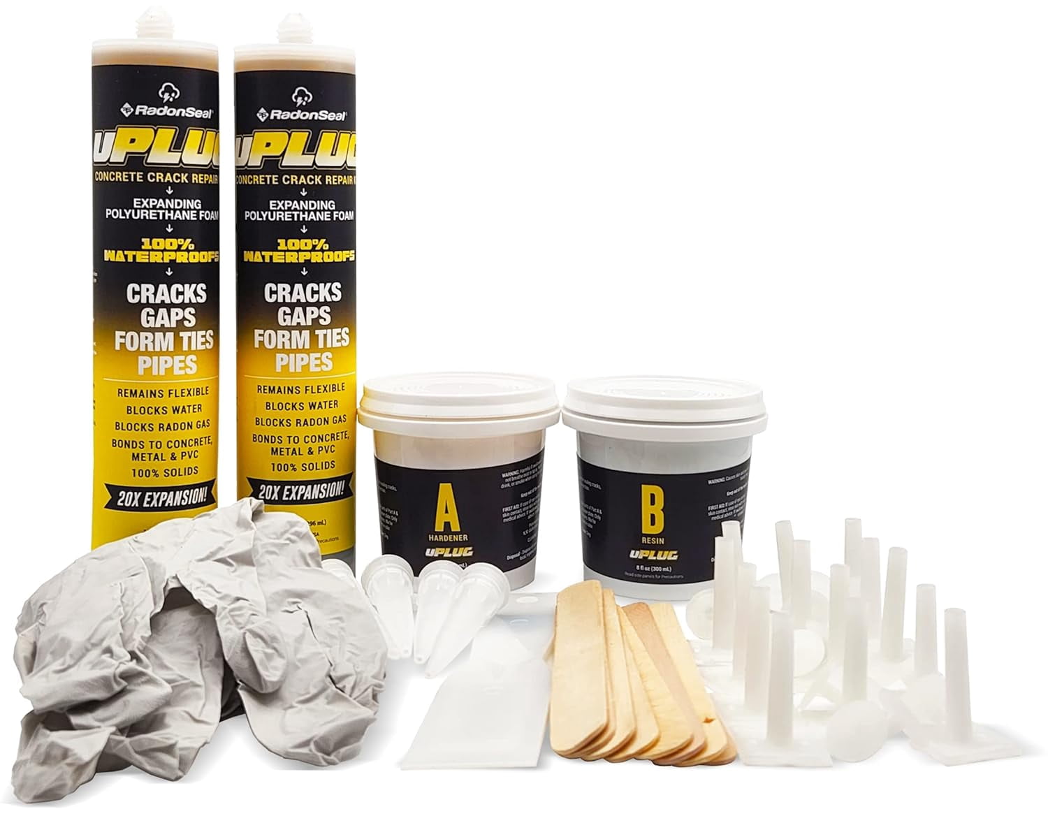 uPlug - Concrete Foundation Crack Repair Kit (5-ft) | Permanently Fills ...