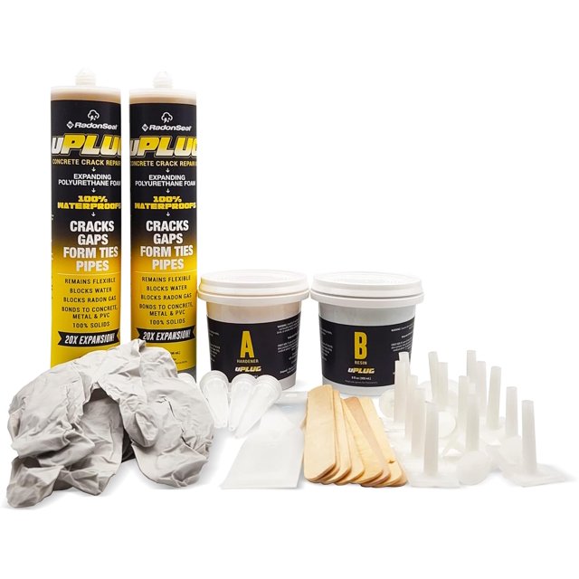 uPlug - Concrete Foundation Crack Repair Kit (5-ft) | Permanently Fills ...