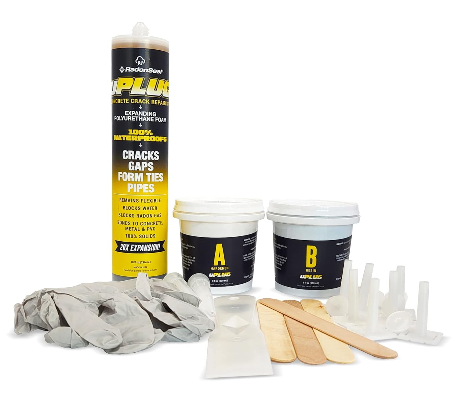 uPlug - Concrete Foundation Crack Repair Kit (5-ft) | Permanently Fills ...