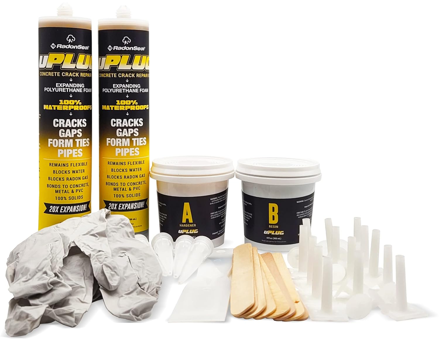 uPlug DIY Foundation Crack Repair Kit (10-FT) – Foam Filler & Injection ...