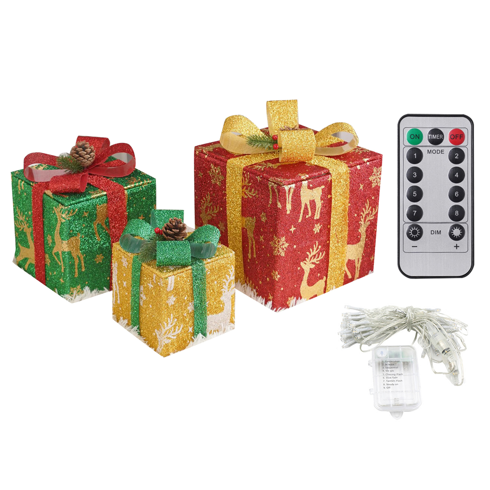 uawhw Christmas Gift Box,3Pcs/Set Christmas Lighted Gift Boxes ...