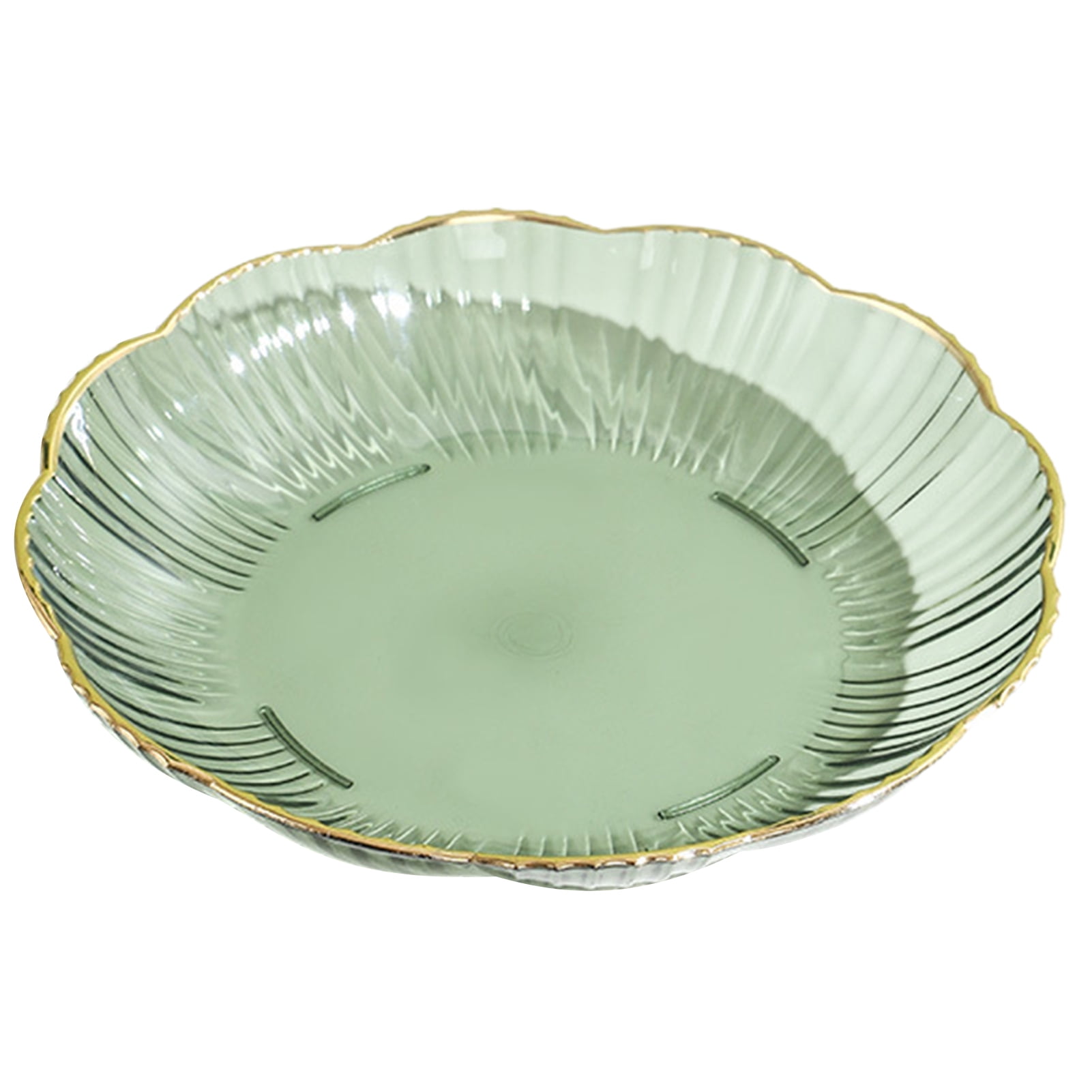 uawhw Fruit Plate,Transparent Fruit Plate Golden Edge Stackable Snacks ...