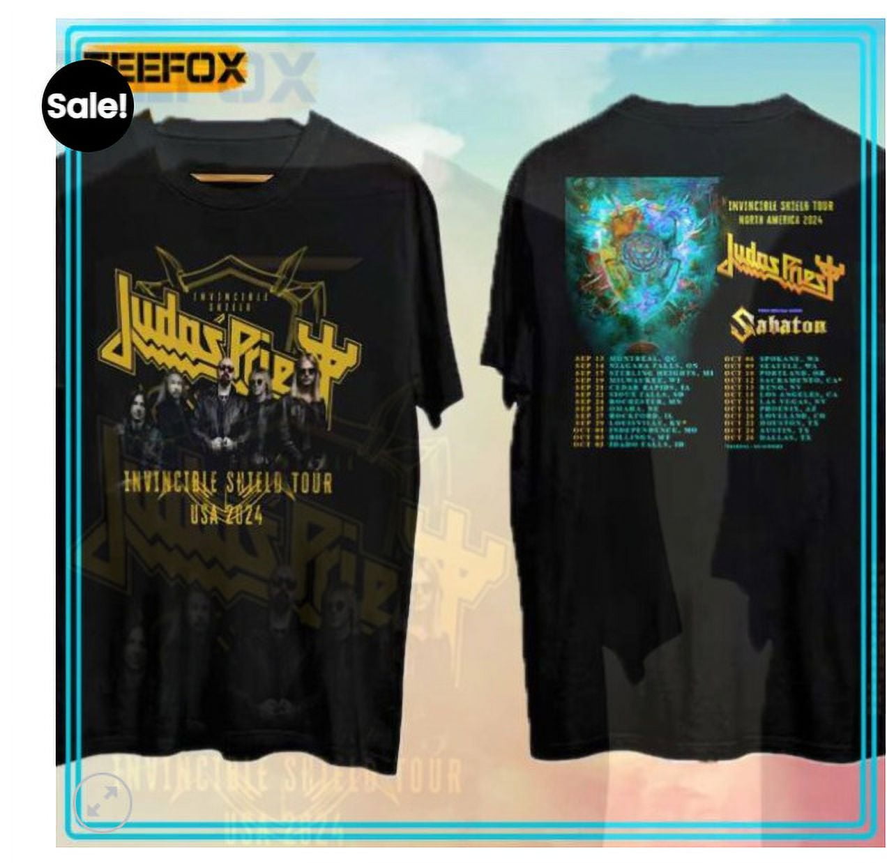 udas Priest Invincible Shield Tour 2024 Concert T-Shirt - Walmart.com