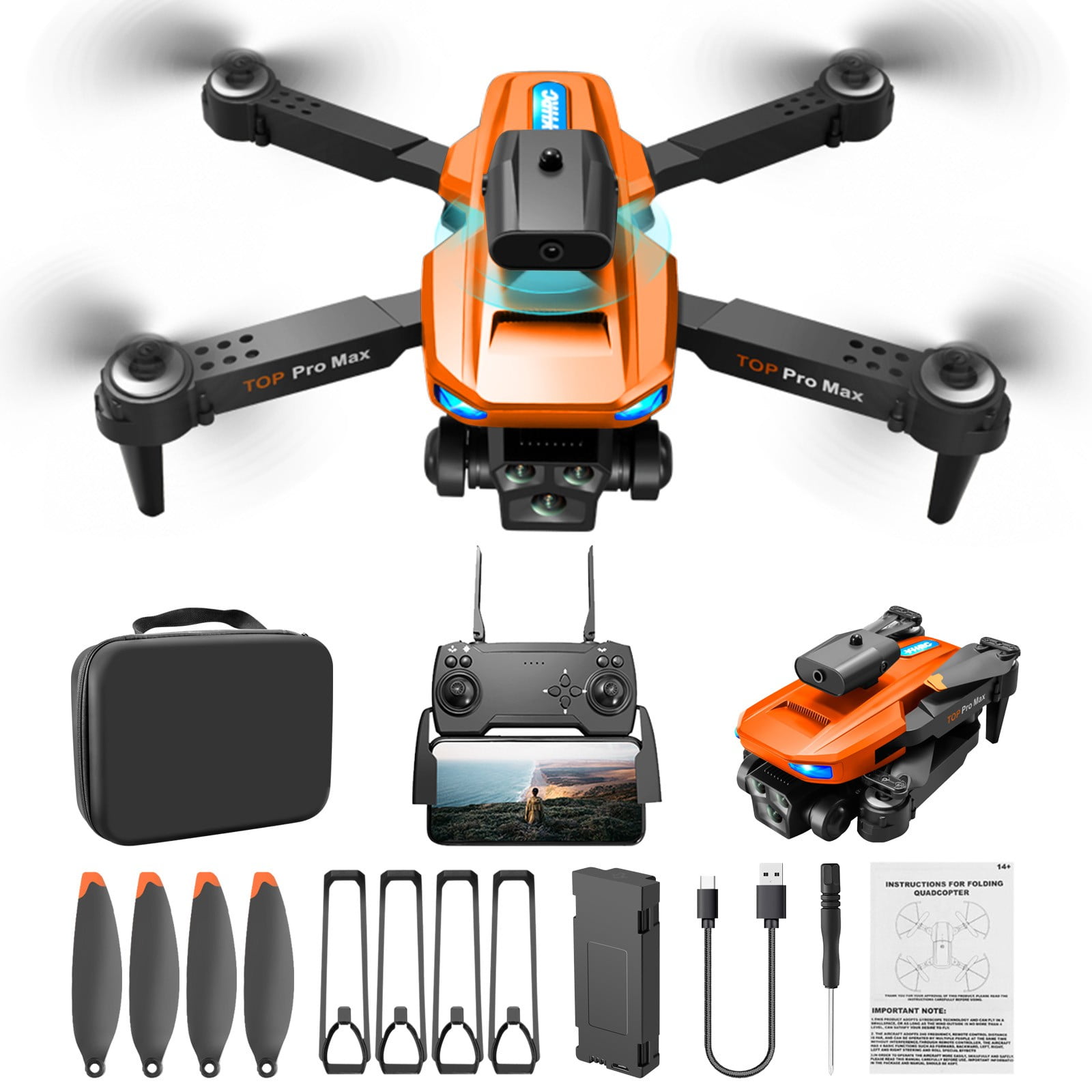 ufehgfjh up to 65% Off Foldable Drone with Three 1080P Camera FPV Drone ...