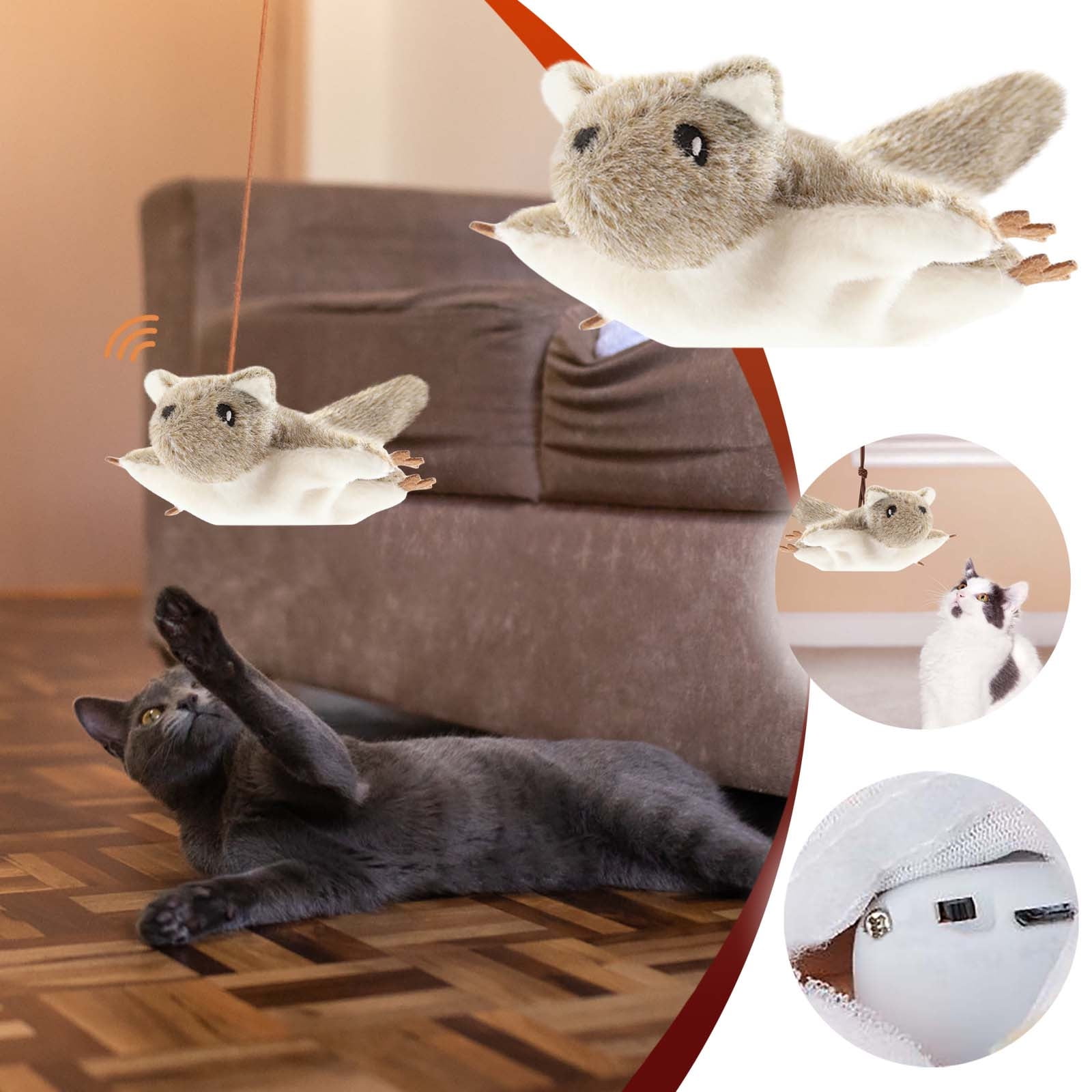 ufehgfjh Holiday Saving Interactive Rechargeable Flying Pet Toy ...