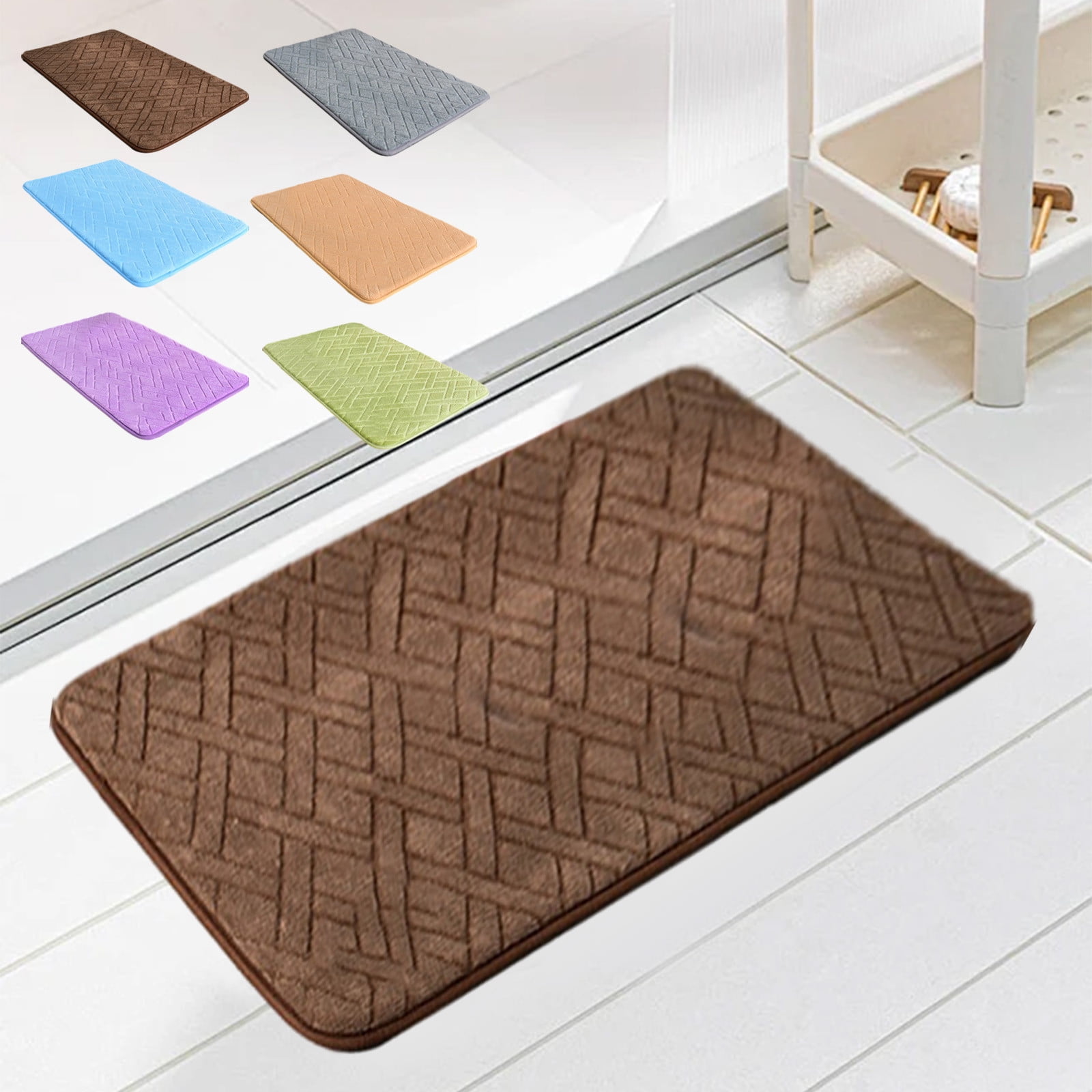 ufehgfjh Home Decor Bathroom Memory Foam Absorbent Floor Mat Bathroom ...