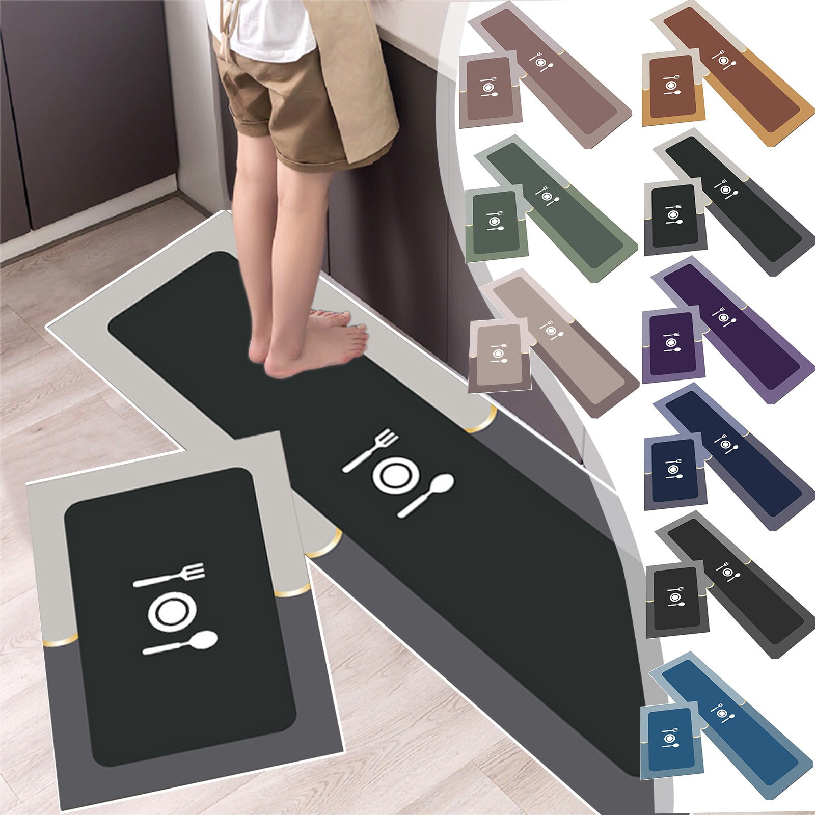 ufehgfjh Home Decor Kitchen Mat Set Seaweed Mud Cushion Carpet ...