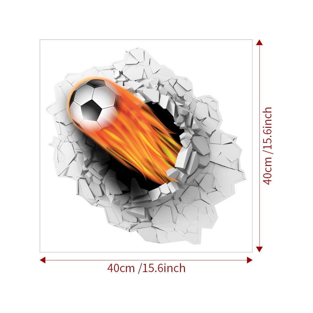 ufehgfjh Rugbys Fire Wall Stickers Mural Smashed Wall Art Removable ...