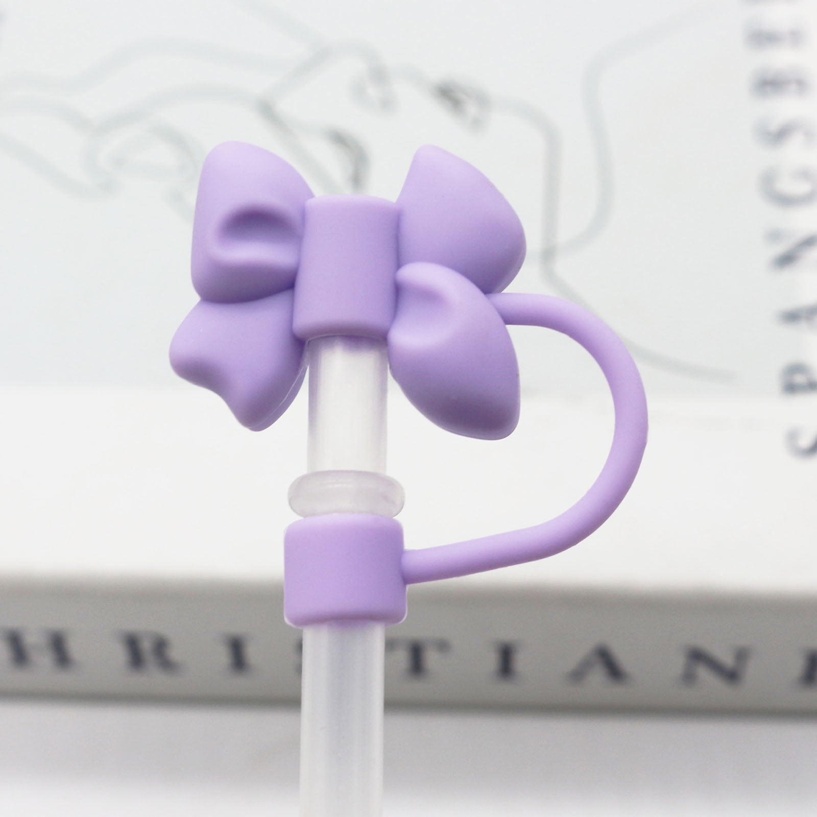 ufehgfjh Silica Gel Straw Cap Cover Cute Bow Shaped Straw Cap Cover ...