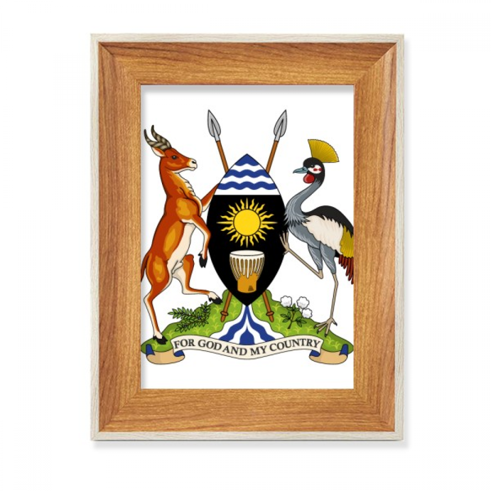 uganda afnational emblem desktop wooden photo frame display picture art ...