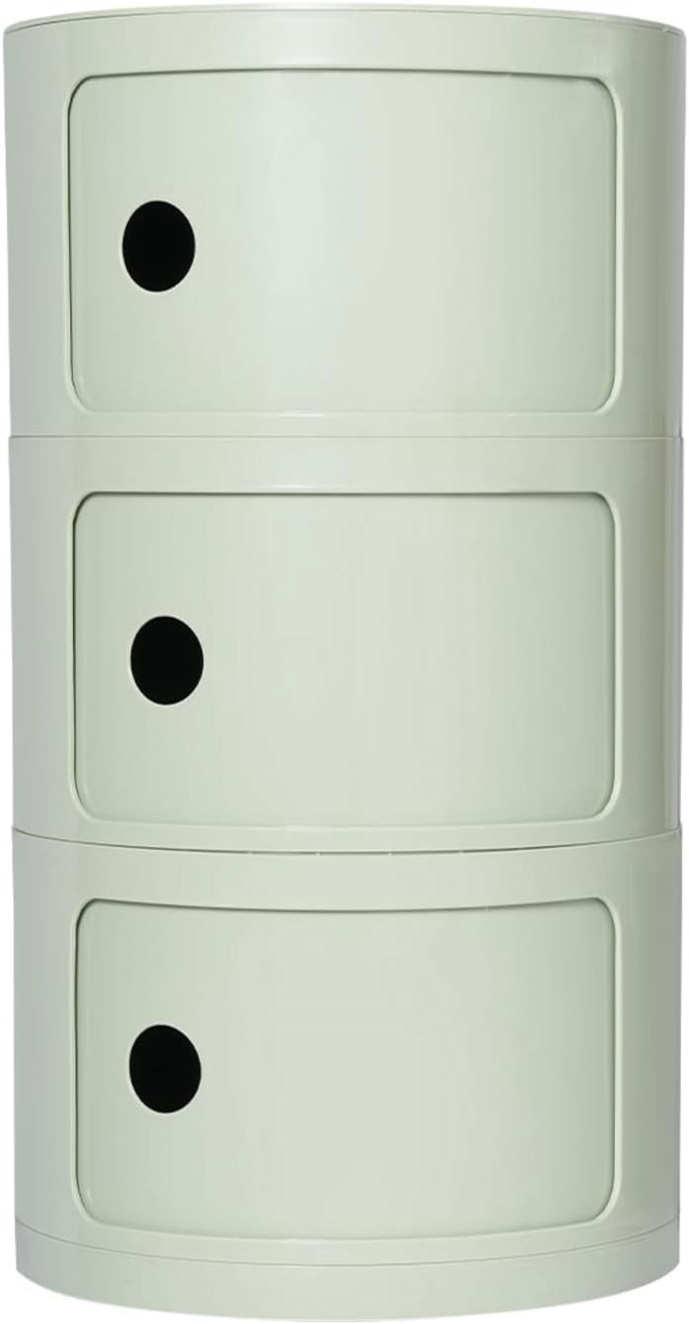 ughvbnk 3-Tier Cabinet with Wheels - Round End with Storage & Drawer ...