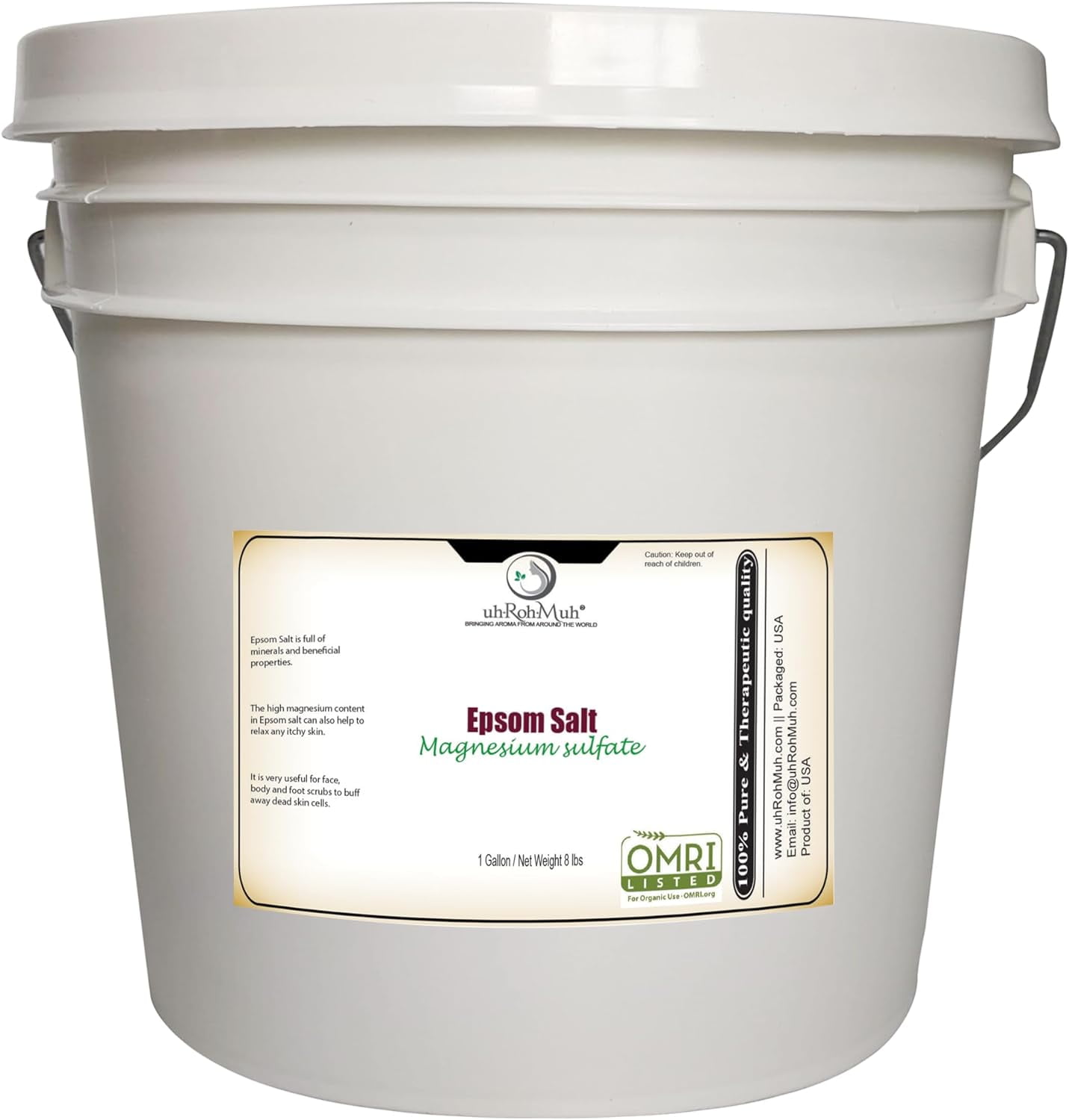 uh*Roh*Muh Natural Epsom Salt Bulk | 1 Gallon Pure Magnesium Sulfate ...