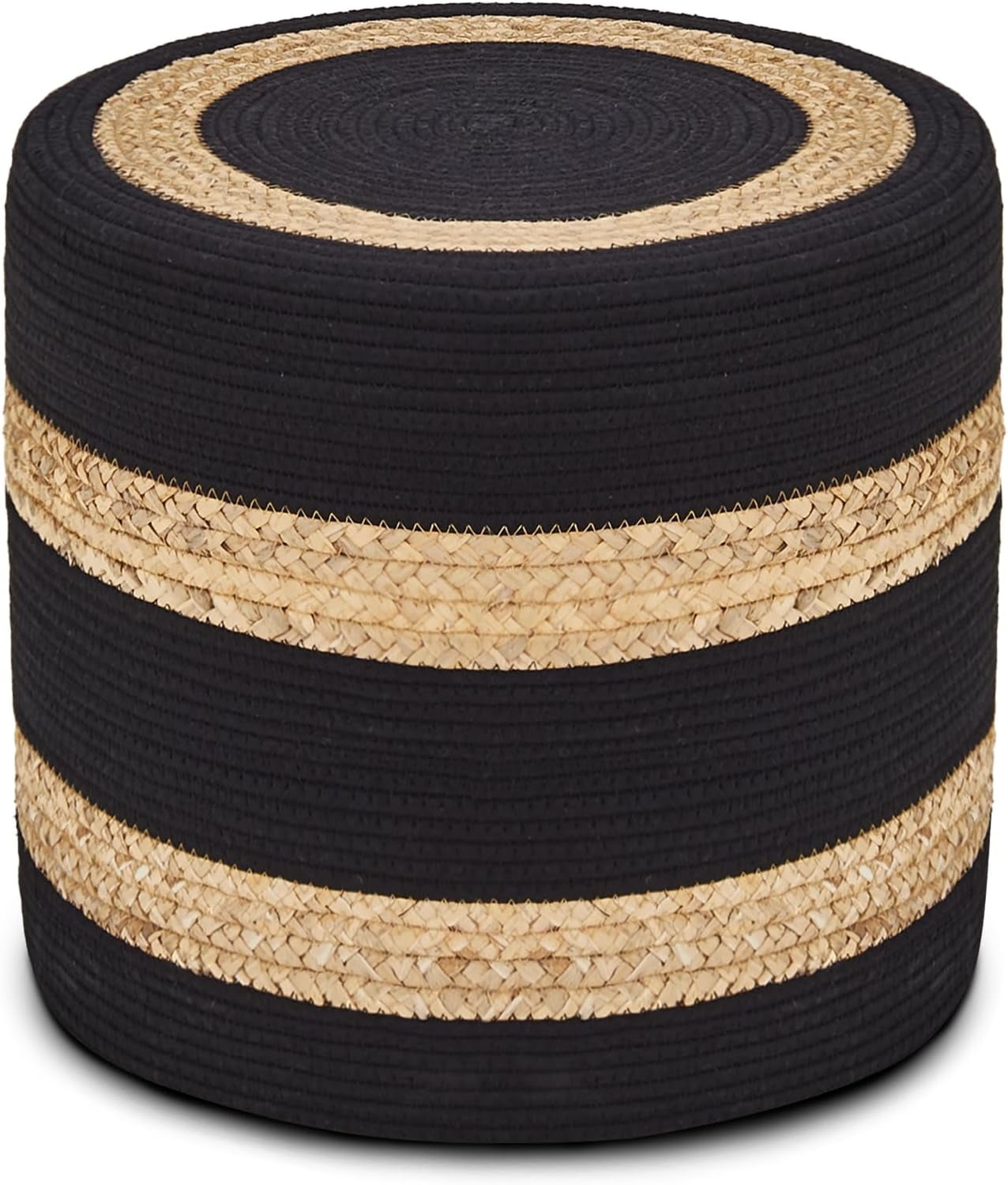 uhbhjklg Ottoman Poof Natural Seagrass Poufs Hand Weave Round Footstool ...