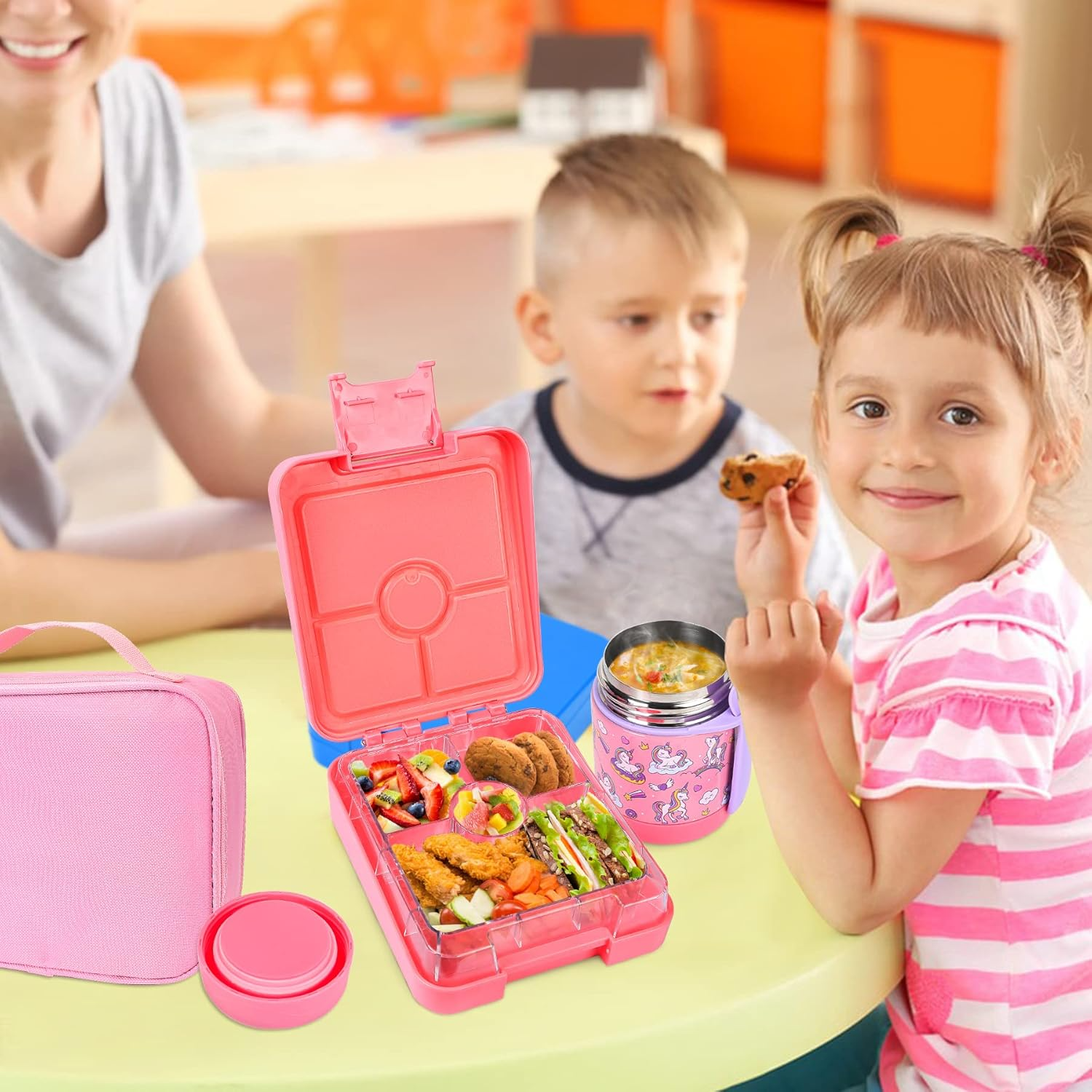 uhfsafb Bento Lunch Set With 10oz Soup Thermo Leak-proof Lunch ...