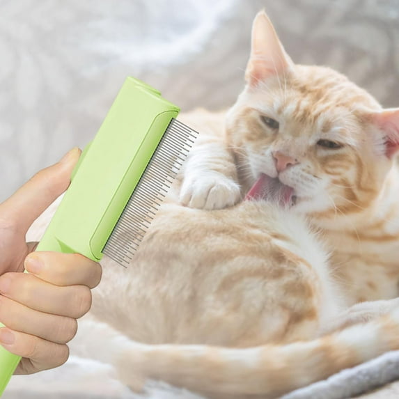 uhnmk Pet Hair Removal Comb Flea Comb 2025 Cat and Dog Brush for ...