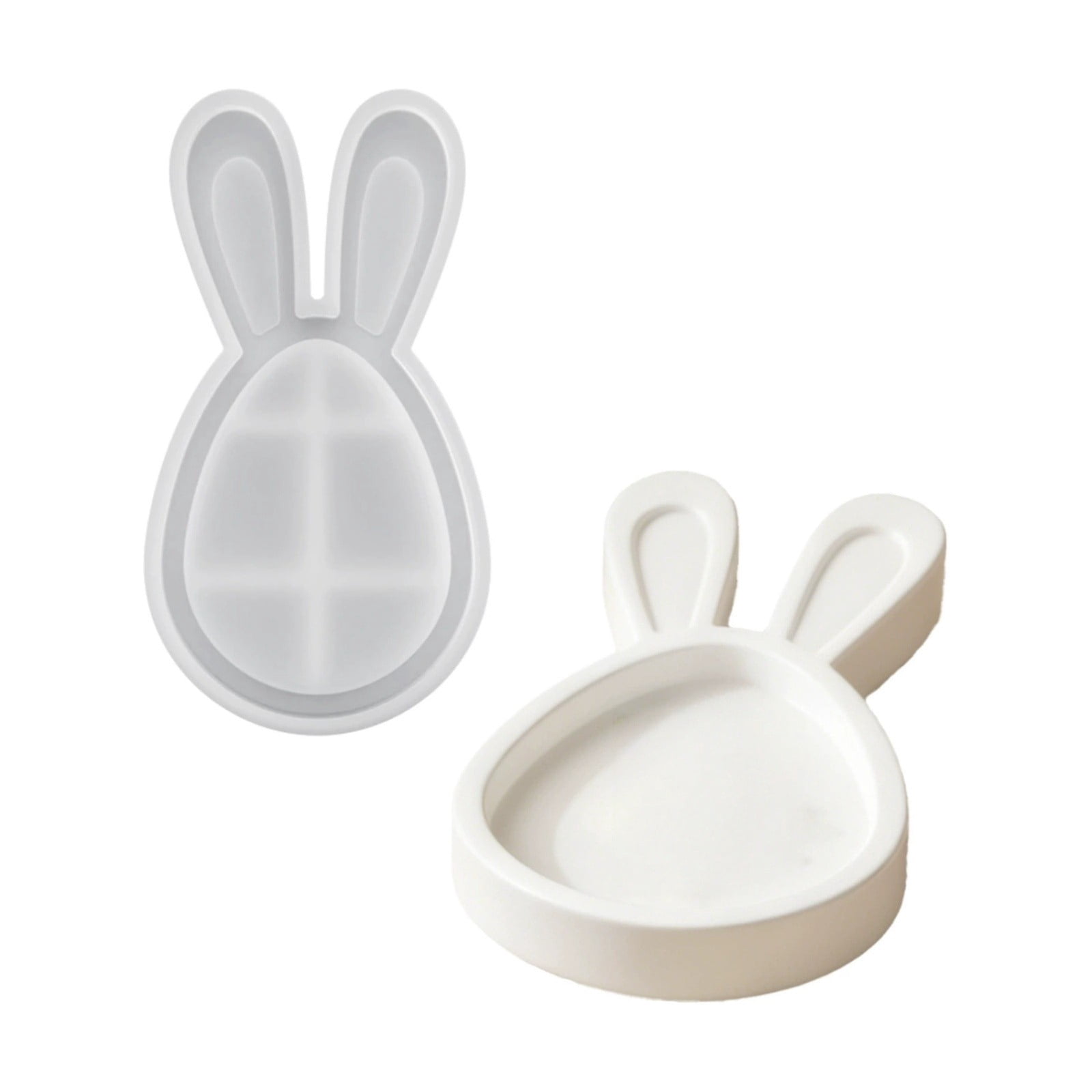 uhnmki Diy Easter Decorative Tray Dropping Mould Rabbit Storage Tray ...