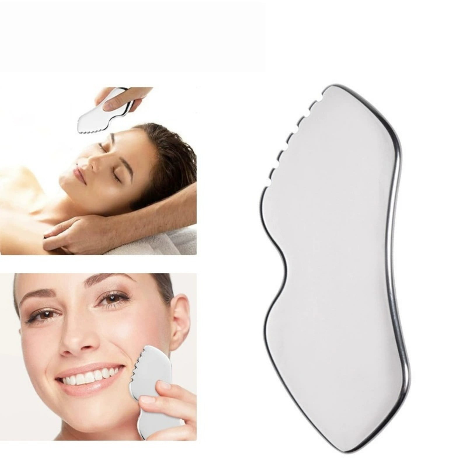uhnmki Facial Advanced Stainless Steel Facial Massager Lip Shaped ...