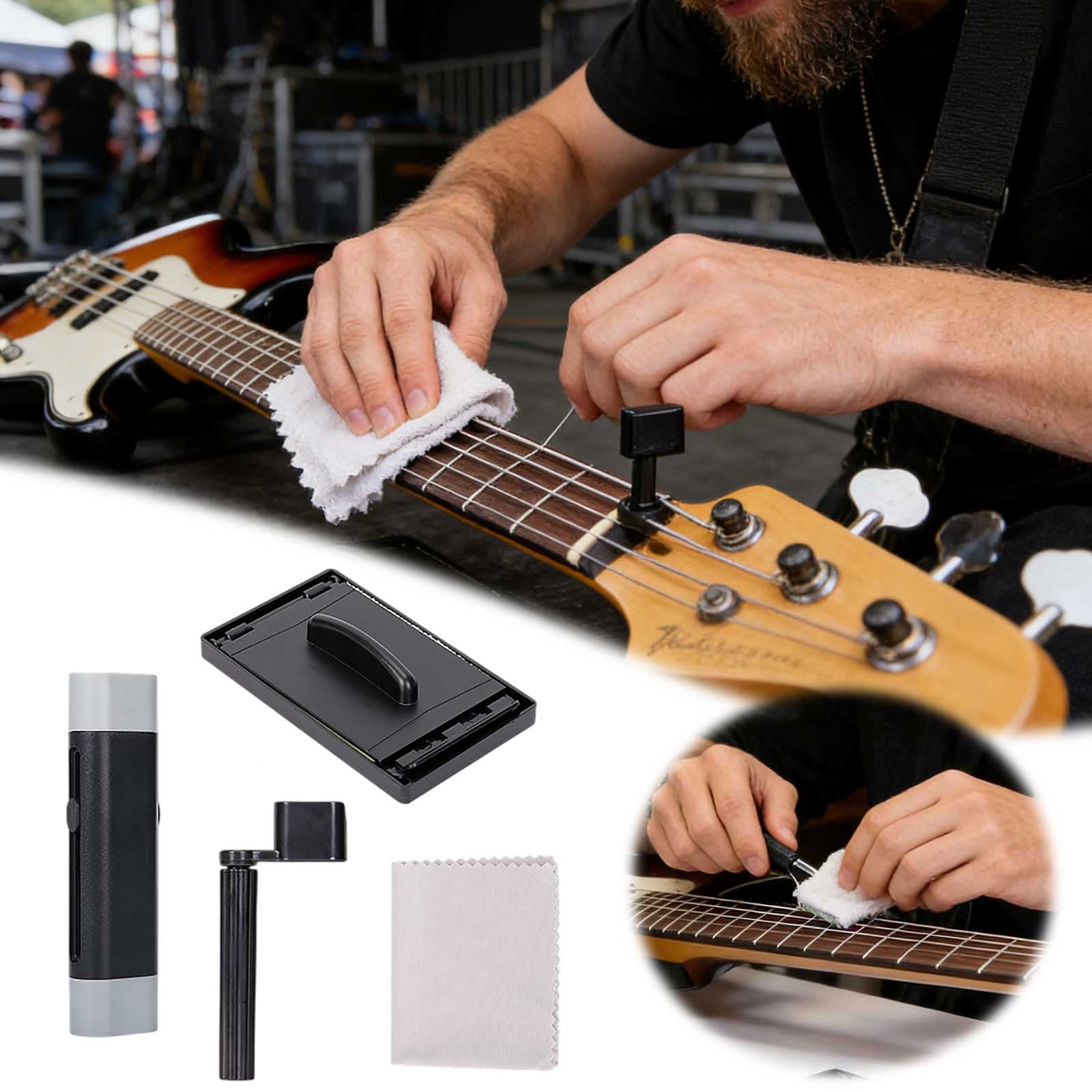 uhnmki & Ukulele String Cleaning with String Spreader Cleaning Cloth ...