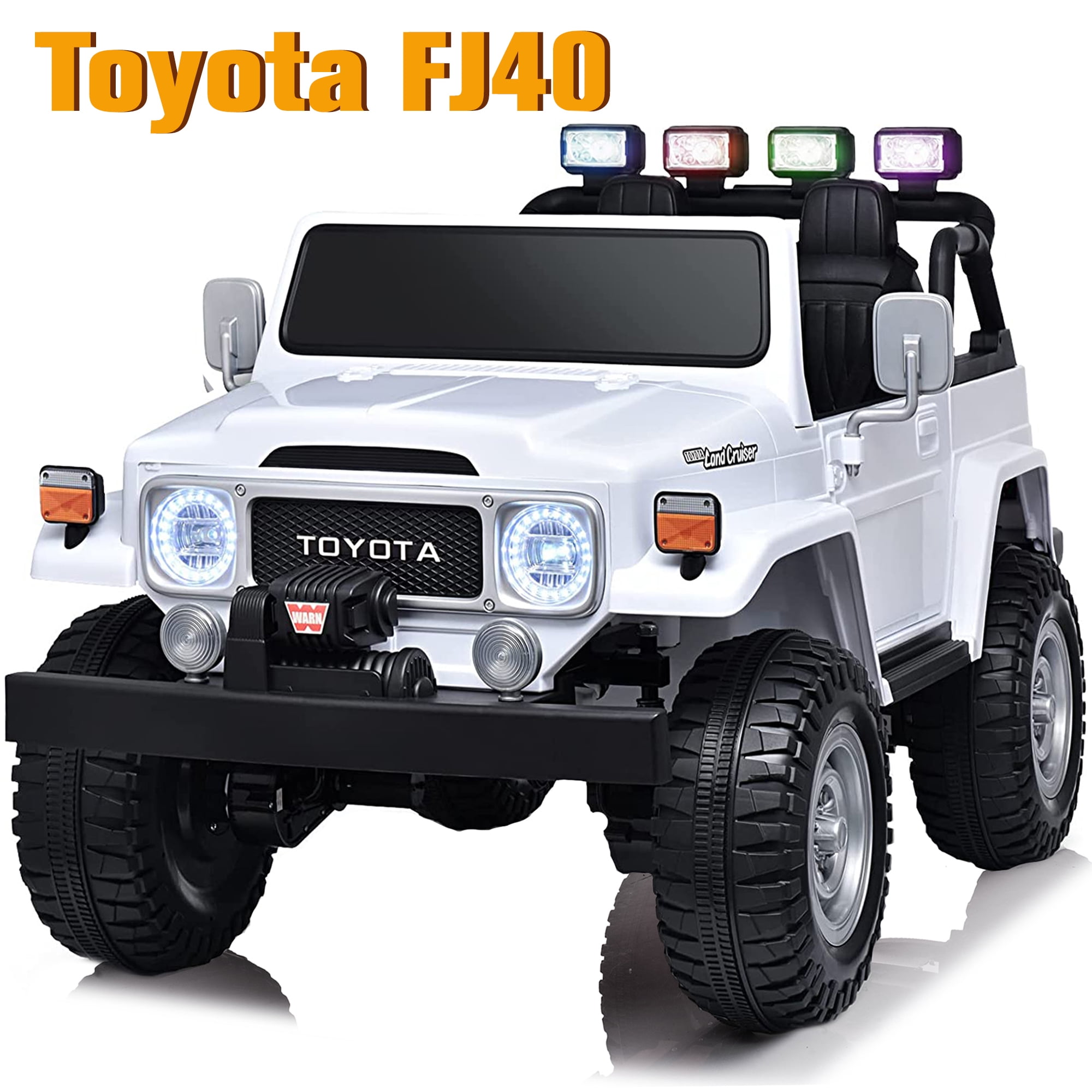 uhomepro Toyota 2-Seater 24V Power Ride-On Electric Truck, LED, White ...