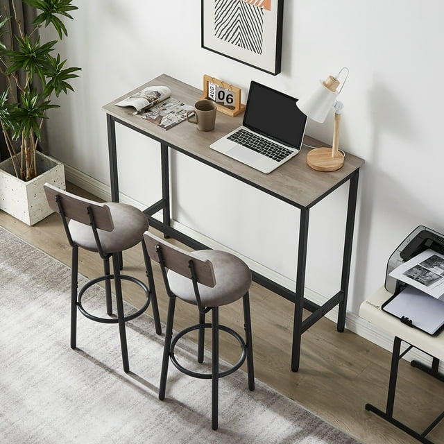 uhomepro 3 Pieces Bar Table Set, Modern Bar Table Set with 2 Stools ...