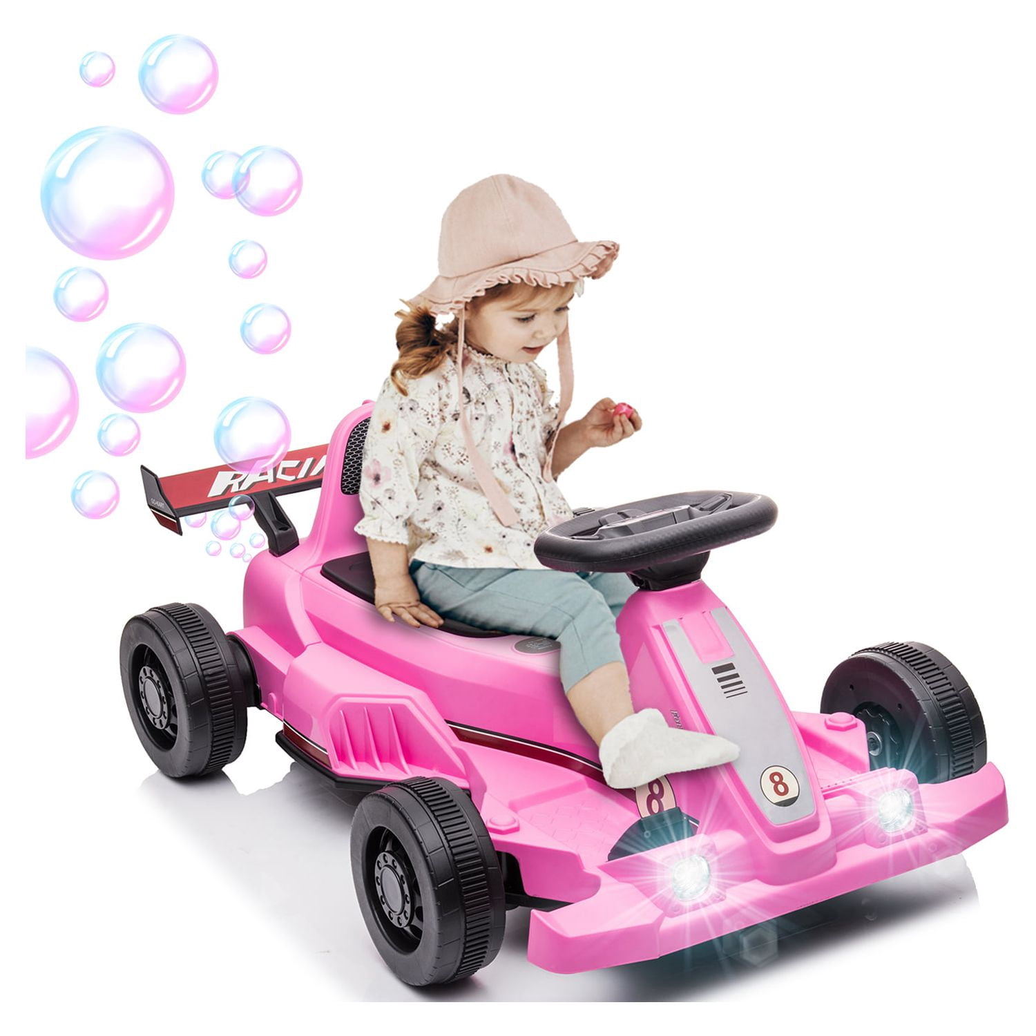 uhomepro Make Bubbles Electric 4 Wheeler Car for Kids, 6V Ride on Toys ...