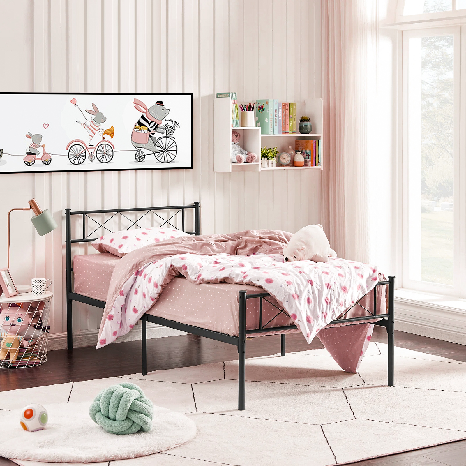 uhomepro Metal Twin Bed Frame with Headboard and Footboard, Modern ...