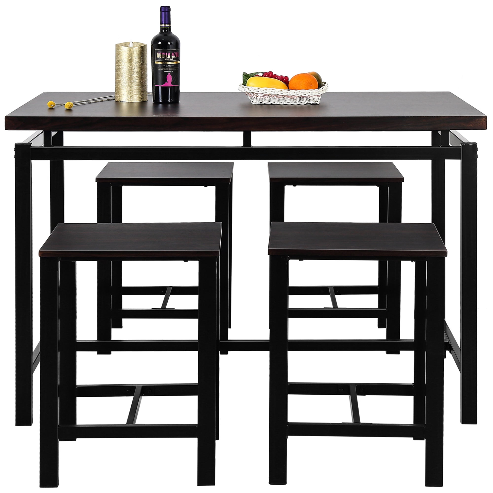 uhomepro Modern 5-Piece Counter Height Dining Set, Bar Pub Table Set ...