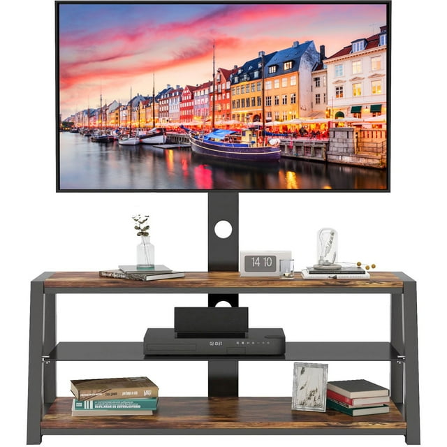 Uhomepro Swivel TV Stand with Mount for 32-65 Inch TVs, Storage Shelves ...