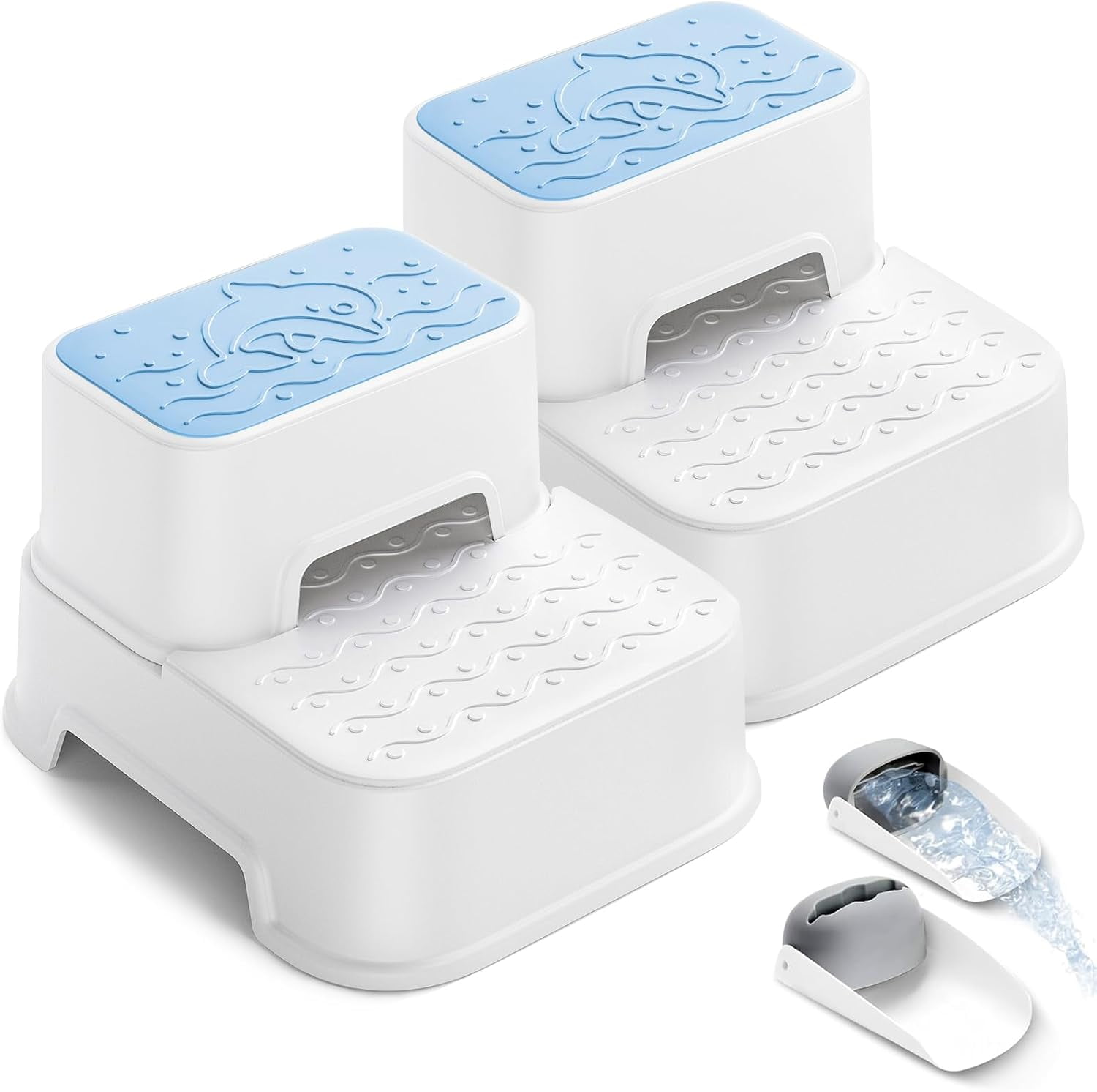 uhvdcft 2 Step Stools for Kids - Double up Toddlers Stool ...