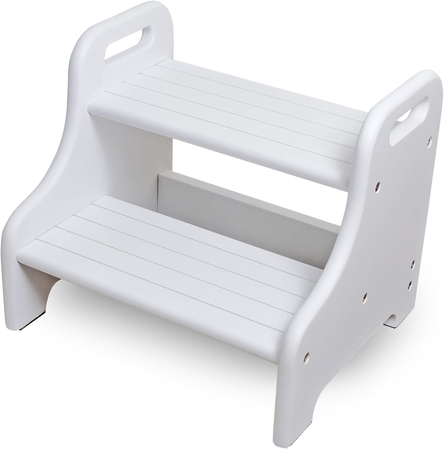 dxynlzq Acacia 2-Step Stool for Kid Toddler Wood Step Ladder with 2 ...