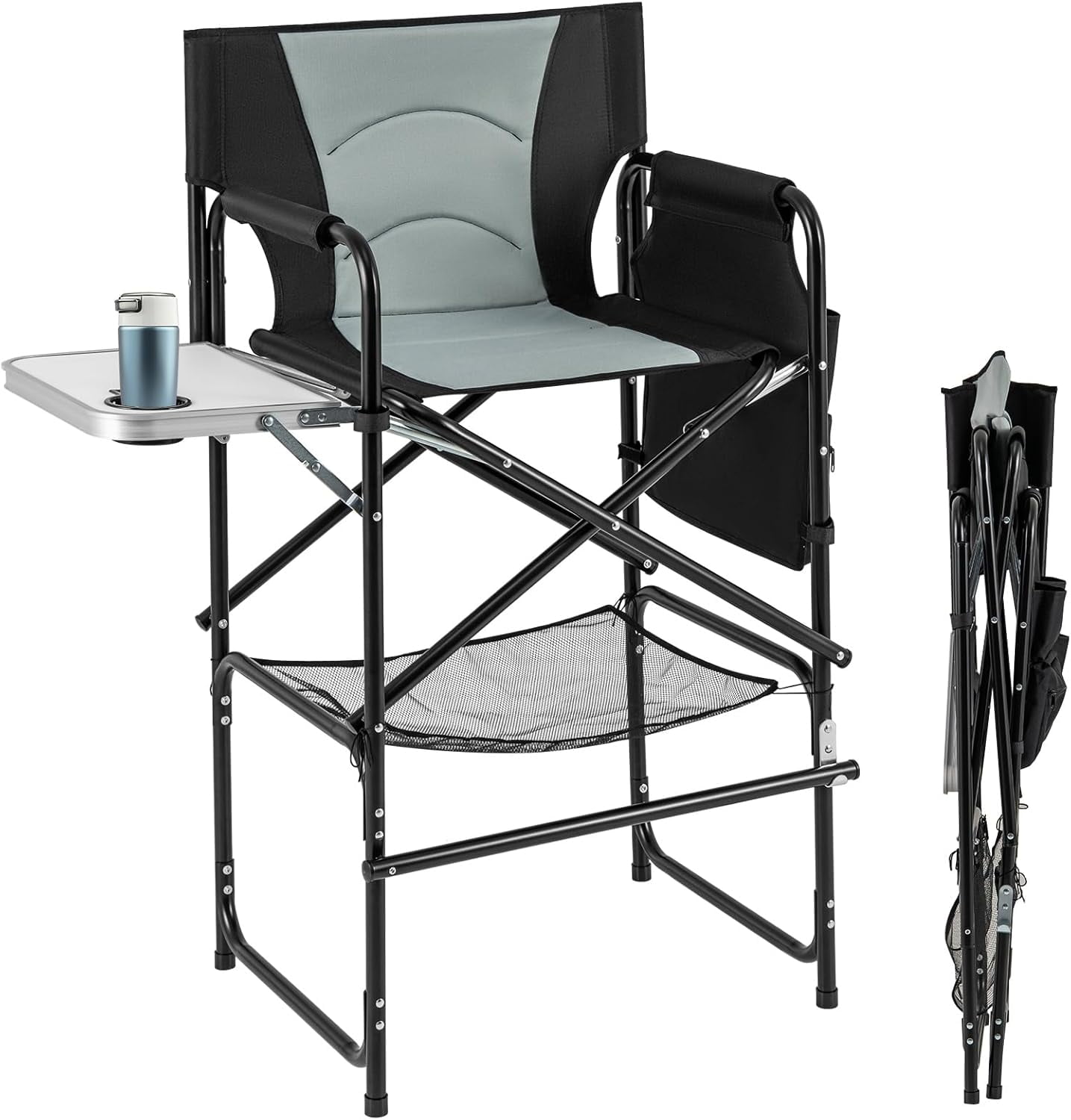 uihgvop 46" Tall Directors Chair Folding Makeup Artist Chair with ...
