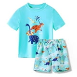 uikmnh Cute Swimsuits Boys' 2 Piece Cartoon Dinosaur Two Piece Swimsuit ...