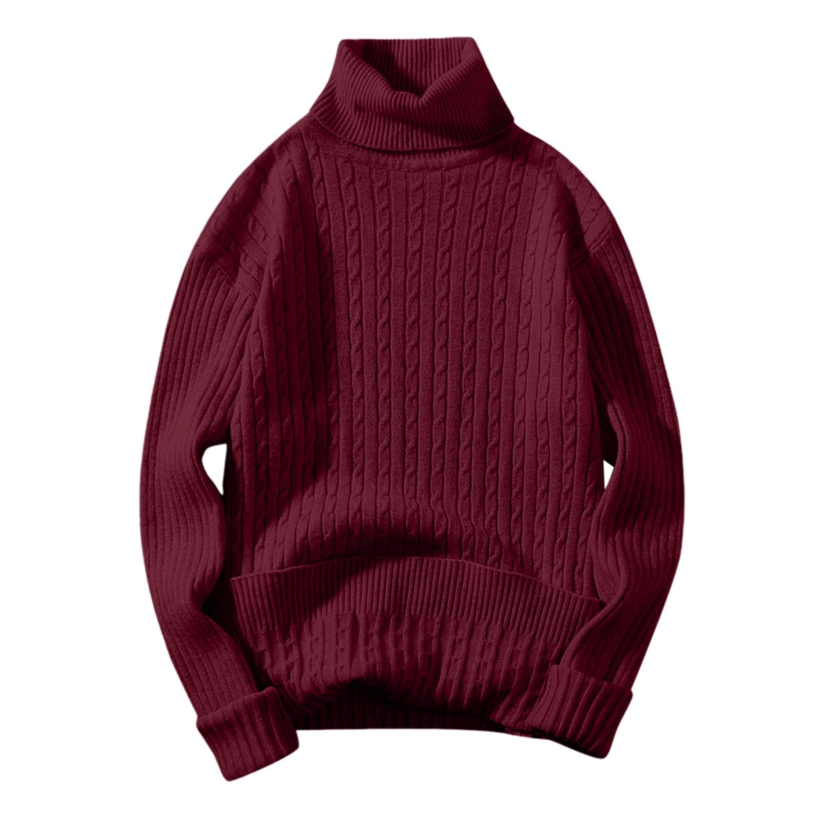 uikmnh Fall Sweaters Male Autumn and Winter Wool Sweater Round Neck ...