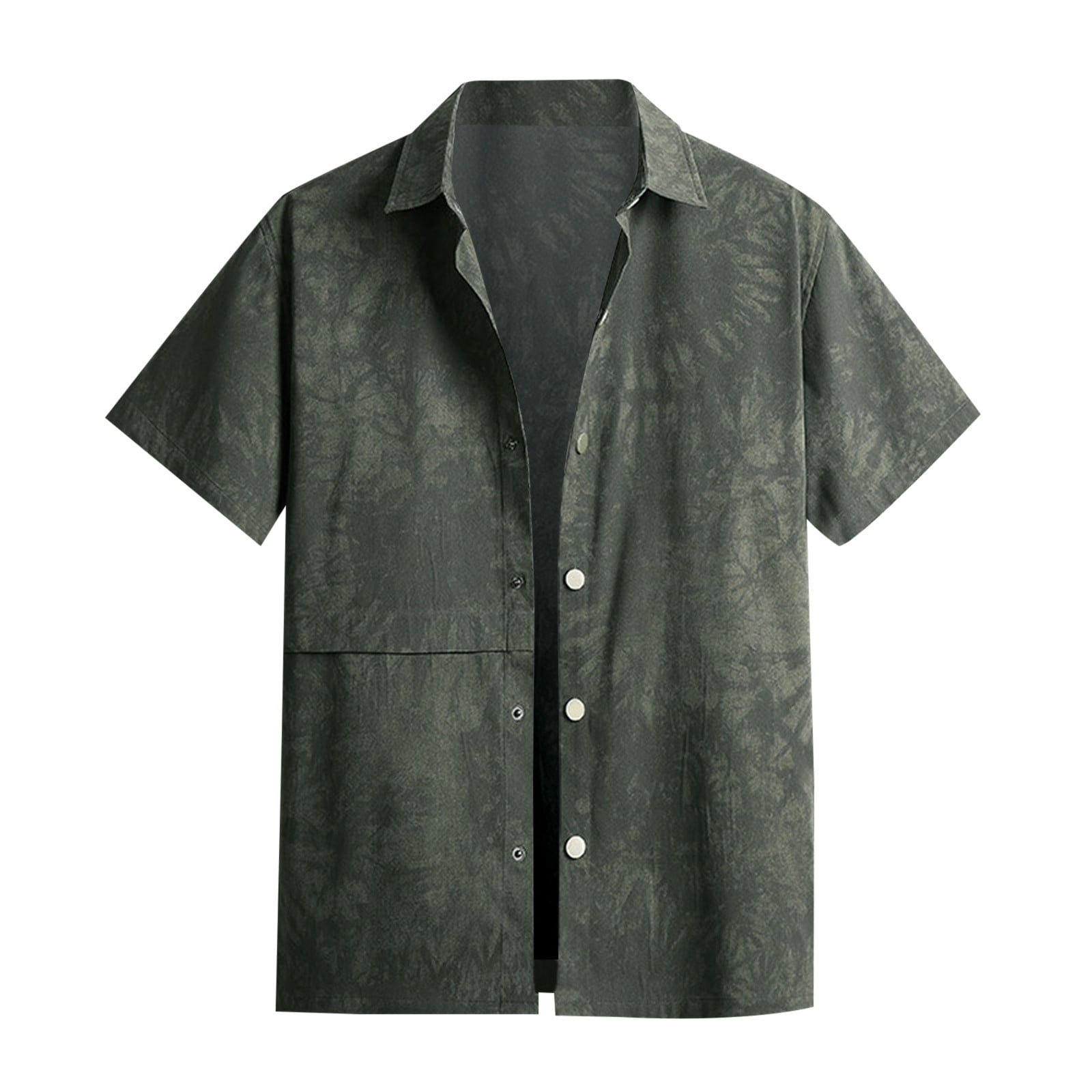 uikmnh Men Shirts,Male Summer Single Shirts Casual Print Lapel Beach ...