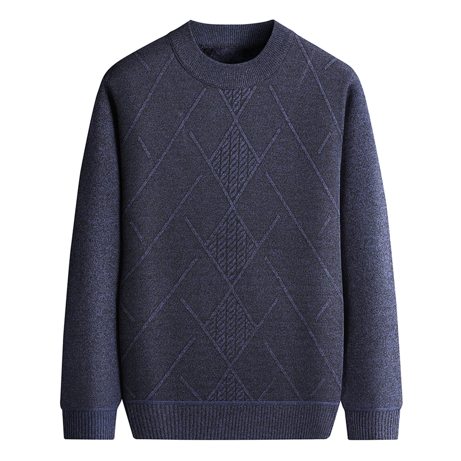 uikmnh Men's Autumn and Winter Casual Knitted Pullover with Bottom ...