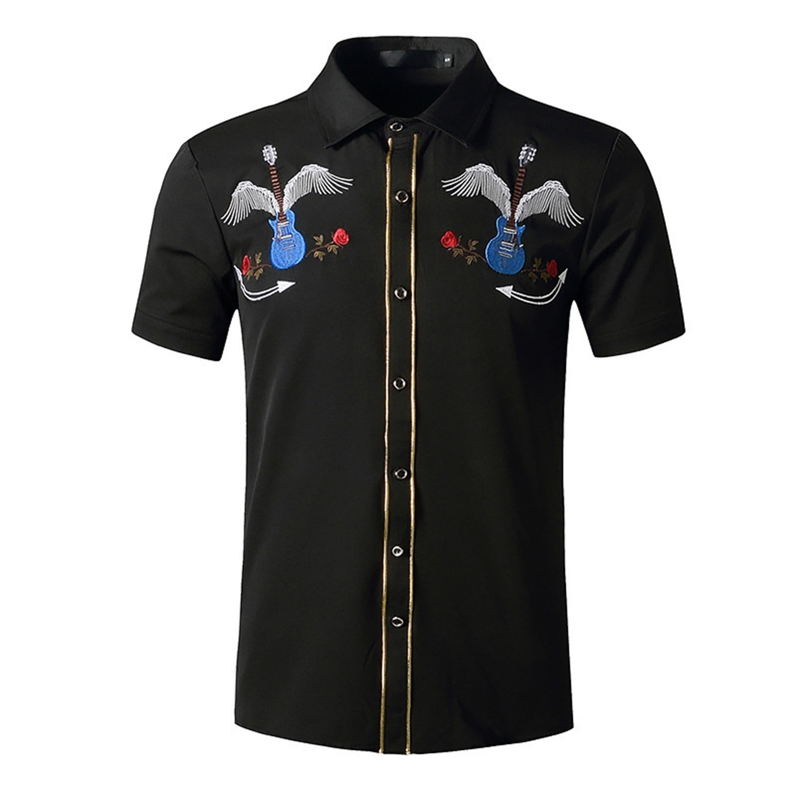 uikmnh Mens Tops,Men's Western Shirt Long Sleeve Embroidered Cowboy ...