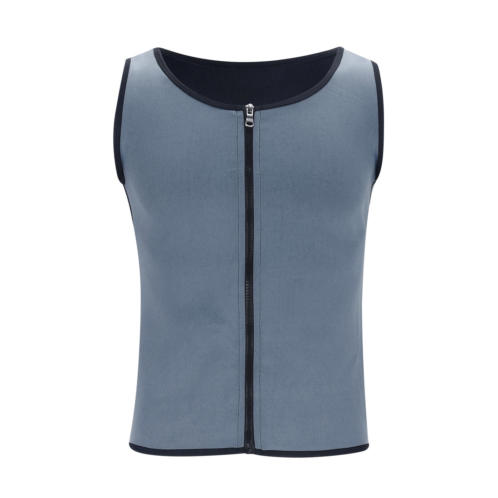 uikmnh Tank Tops Men Compression Tank Top Zipper Front Sport Body Vest ...