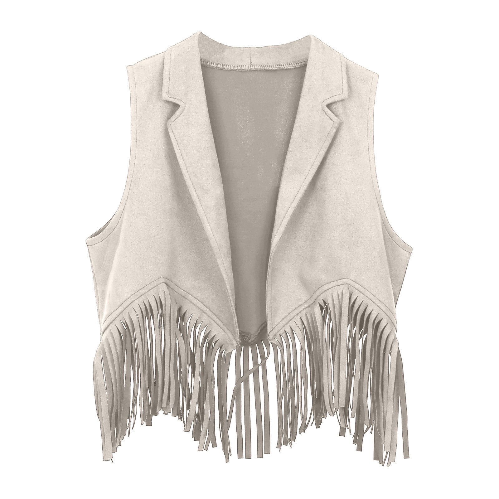 uikmnh Tops for Teens Girls Western Cowboy Fringe Vest Open Front ...